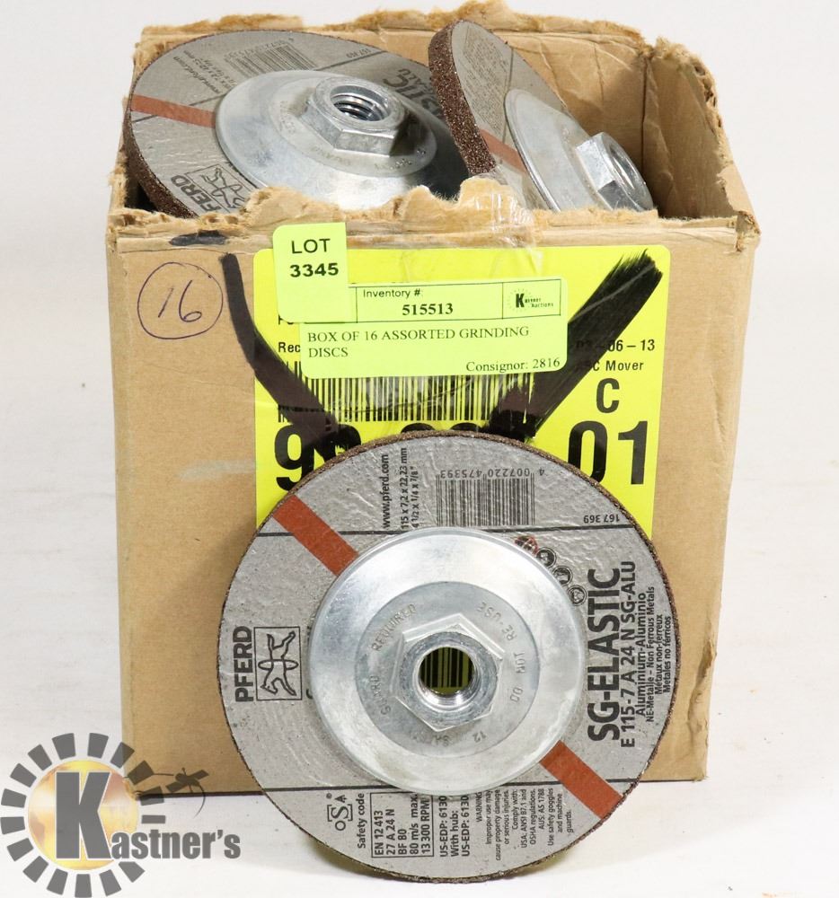 BOX OF 16 ASSORTED GRINDING DISCS