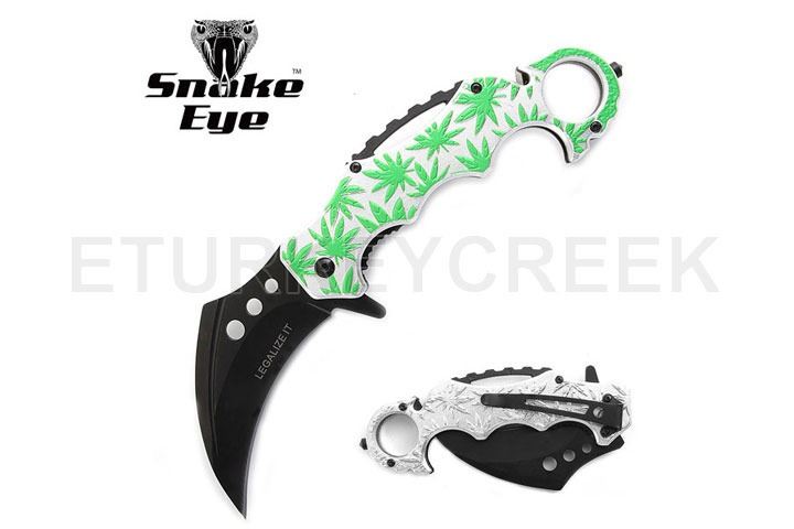 SNAKE EYE TACTICAL KARAMBIT STYLE SPRING ASSIST KNIFE 4.5 CLOSED