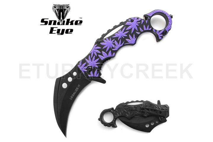 SNAKE EYE TACTICAL KARAMBIT STYLE SPRING ASSIST KNIFE 4.5 CLOSED