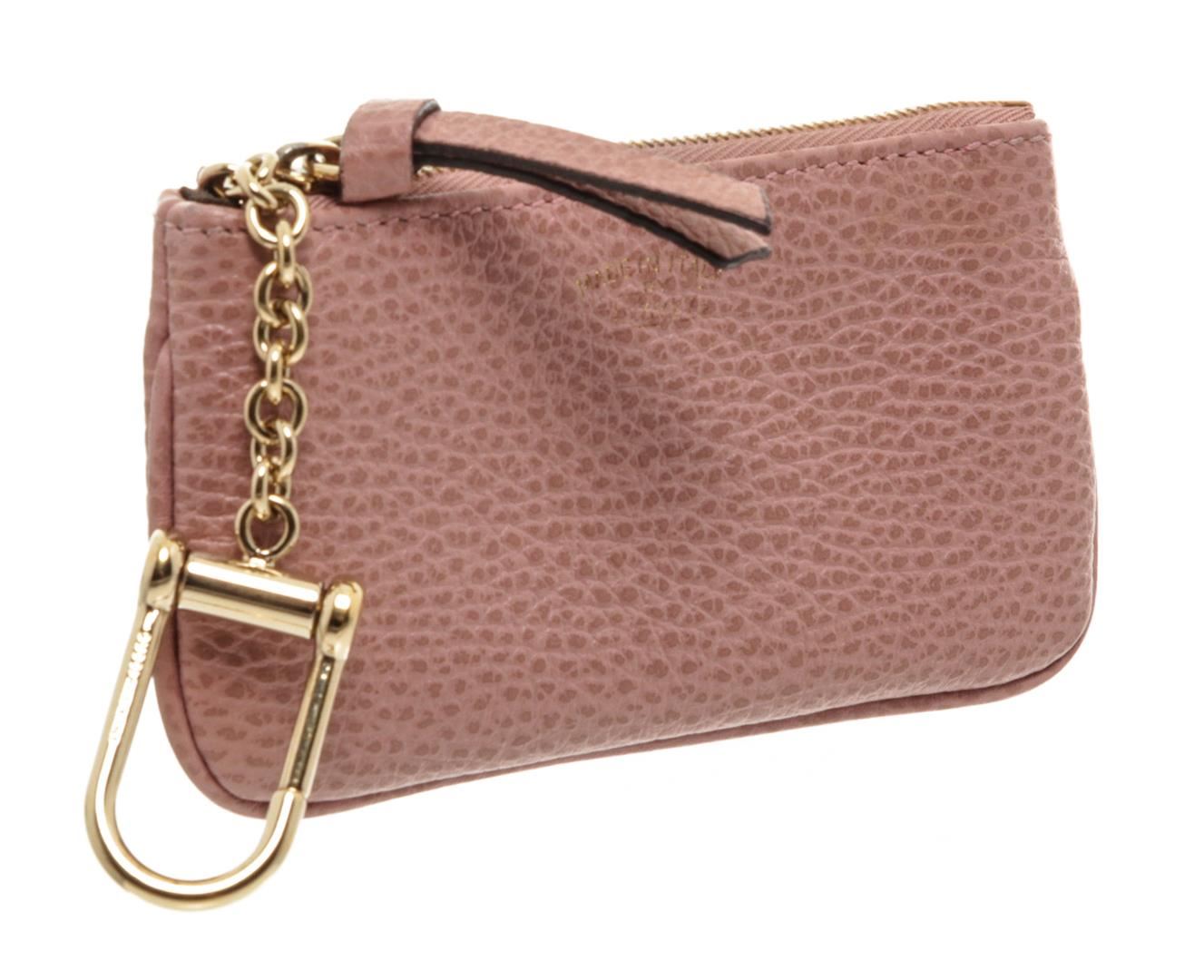 Gucci Pink Pebbled Leather Small Coin Purse Wallet