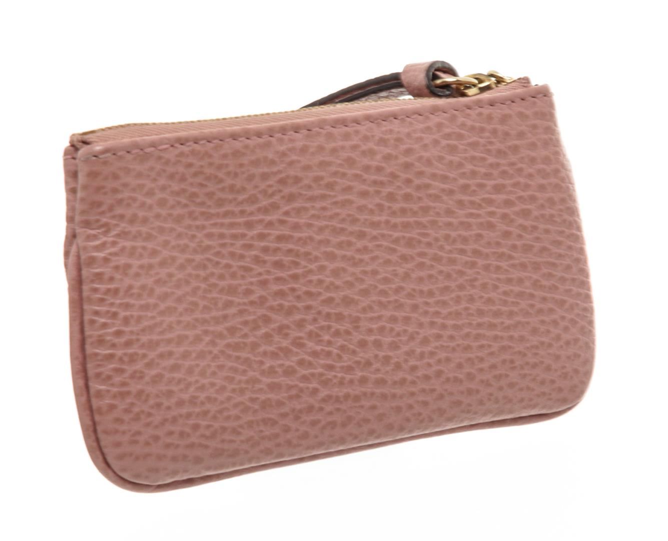 Gucci Pink Pebbled Leather Small Coin Purse Wallet