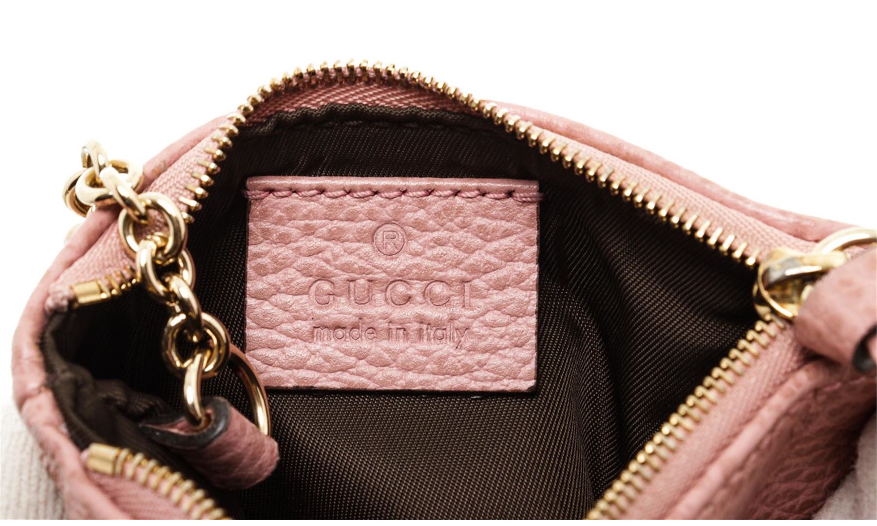 Gucci Pink Pebbled Leather Small Coin Purse Wallet