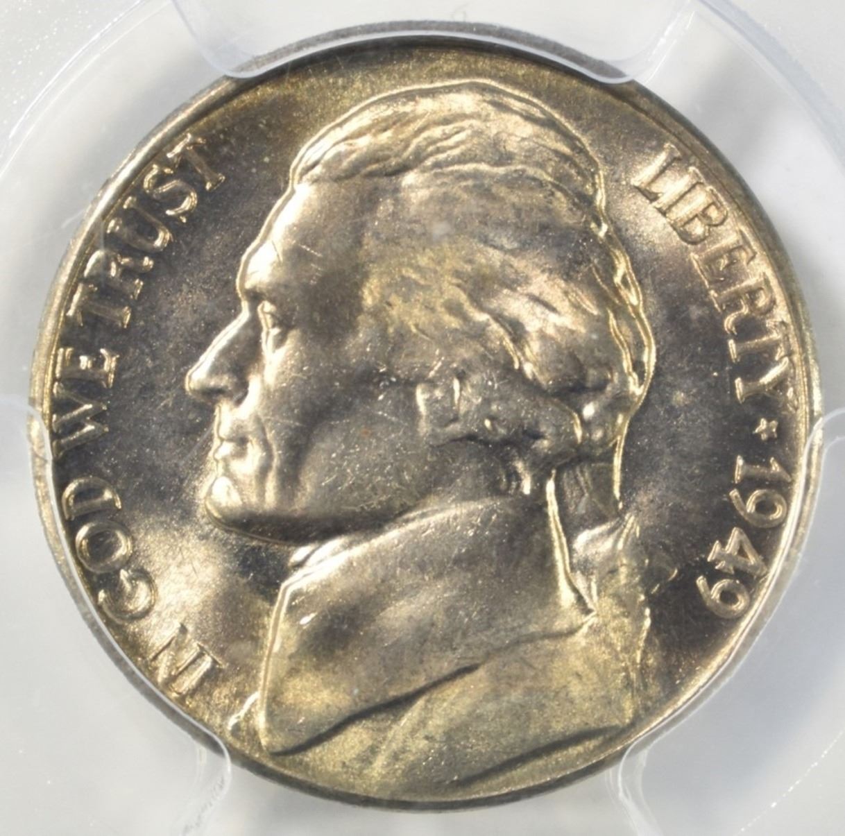 1949-D/S JEFFERSON NICKEL, PCGS MS-66 CAC!