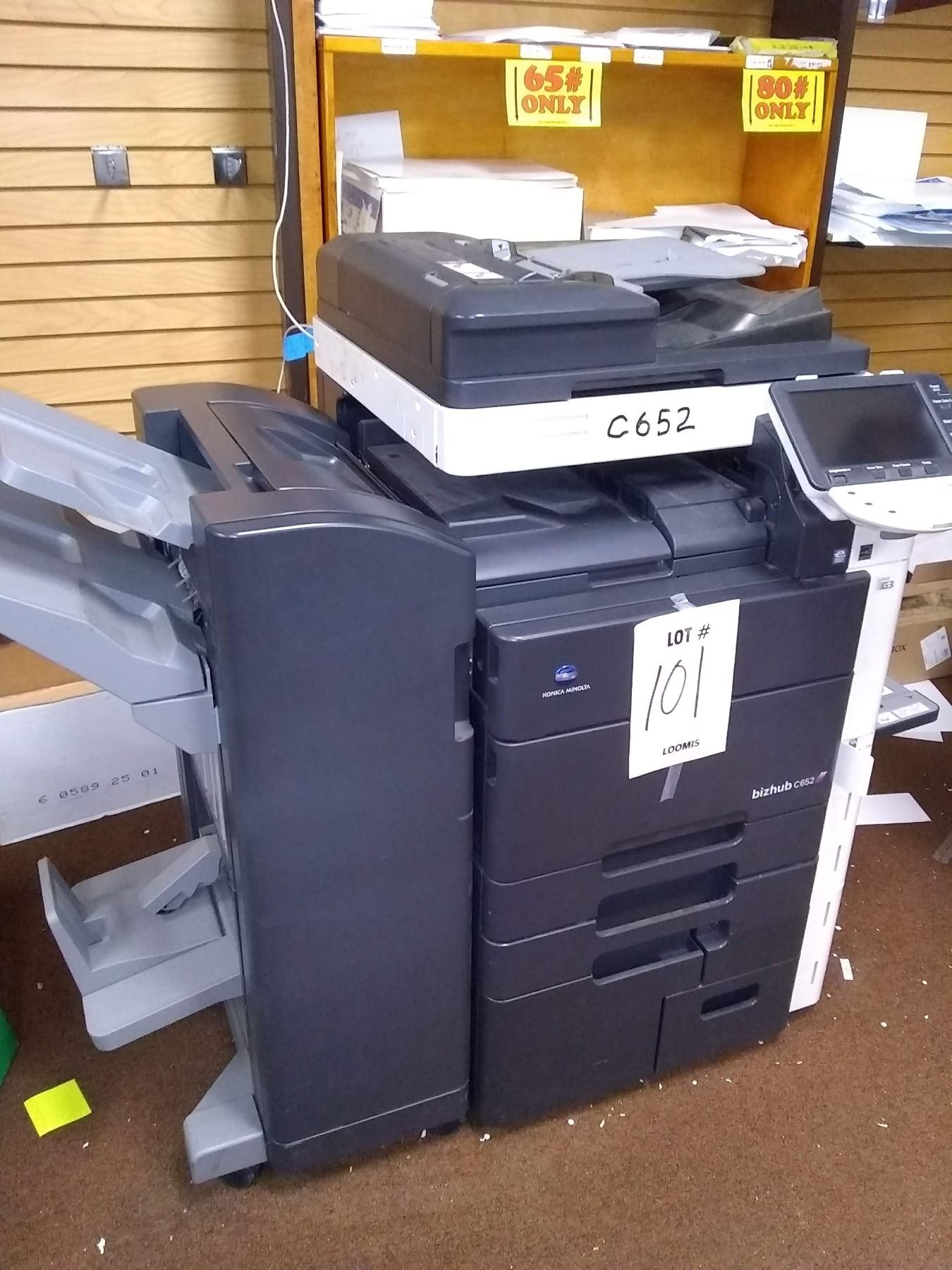 Konica Minolta Bizhub C652 Copier,w/ Finisher Model FS-527, Runs/ Over ...