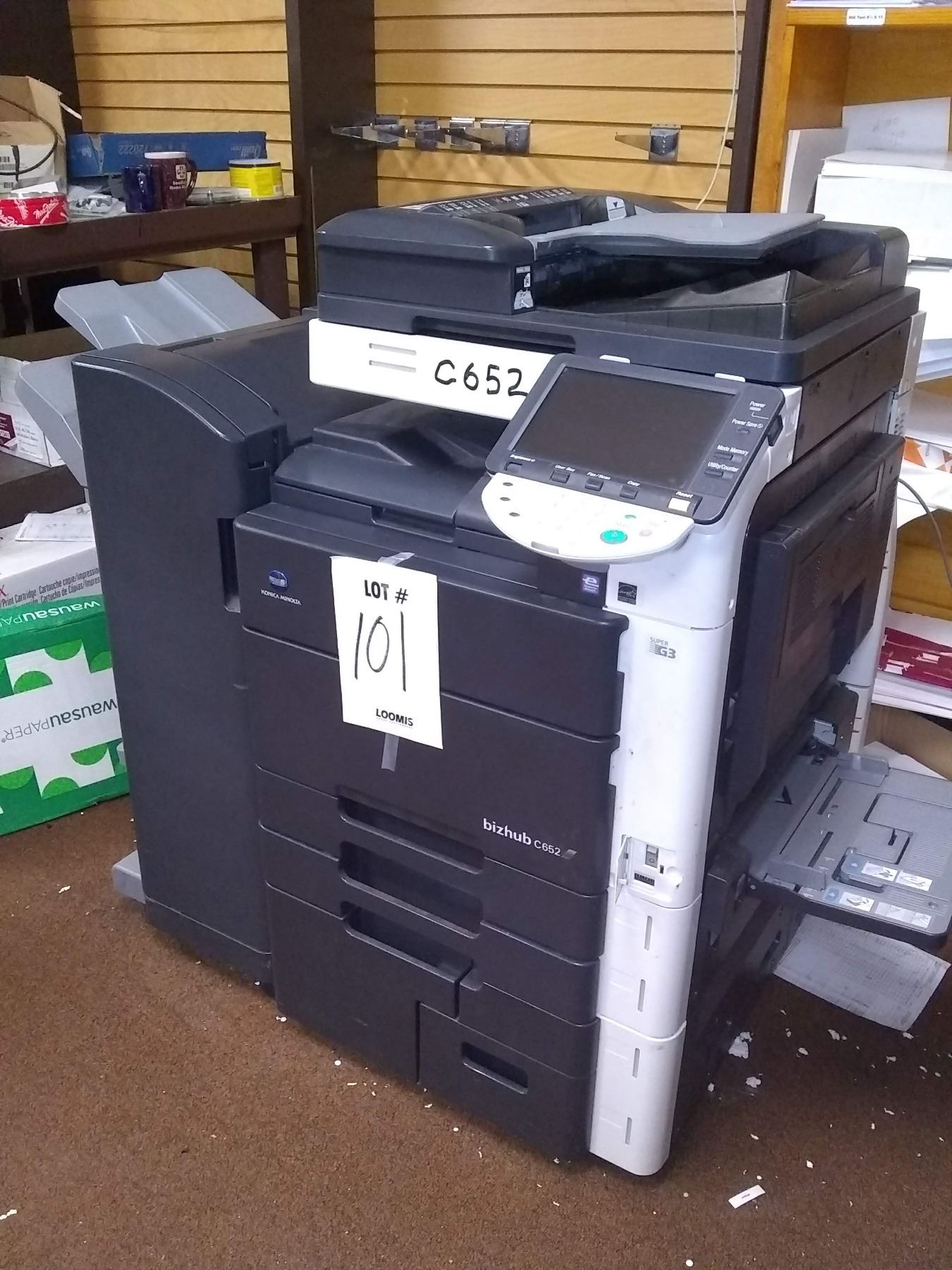 Konica Minolta Bizhub C652 Copier,w/ Finisher Model FS-527, Runs/ Over ...