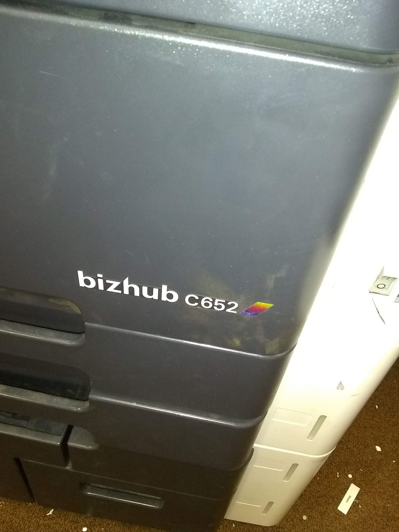 Konica Minolta Bizhub C652 Copier,w/ Finisher Model FS-527, Runs/ Over ...