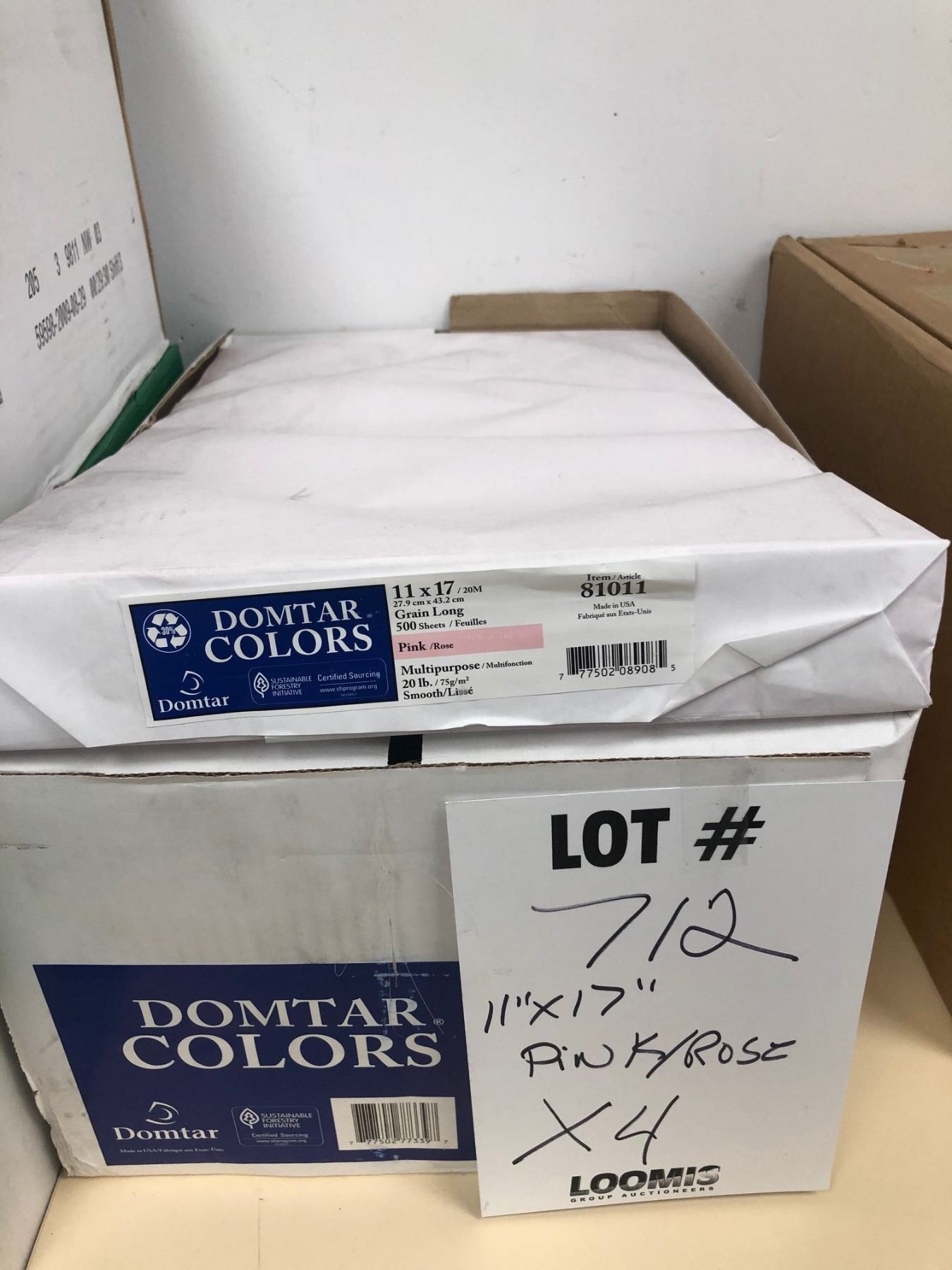 DOMTAR 20# SMOOTH, GRAIN LONG 11 X 17, PINK / ROSE / APPROX. $18.00 PER ...