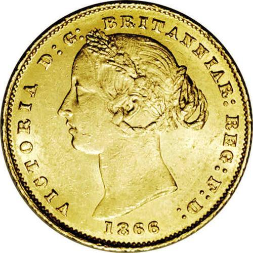 Australia. Victoria gold Sovereign 1866, KM4, choice AU, full mint ...