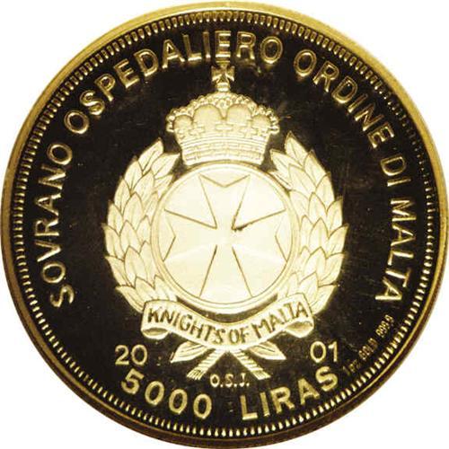 Malta. Order of Malta. Gold 5000 Liras 2001, unlisted in the S Order of ...
