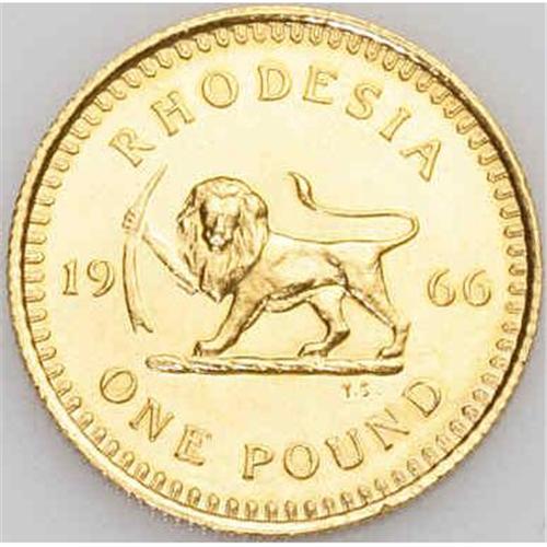 Rhodesia. Elizabeth II three-pc gold set 1966, 10 Shillings 1 Pou ...