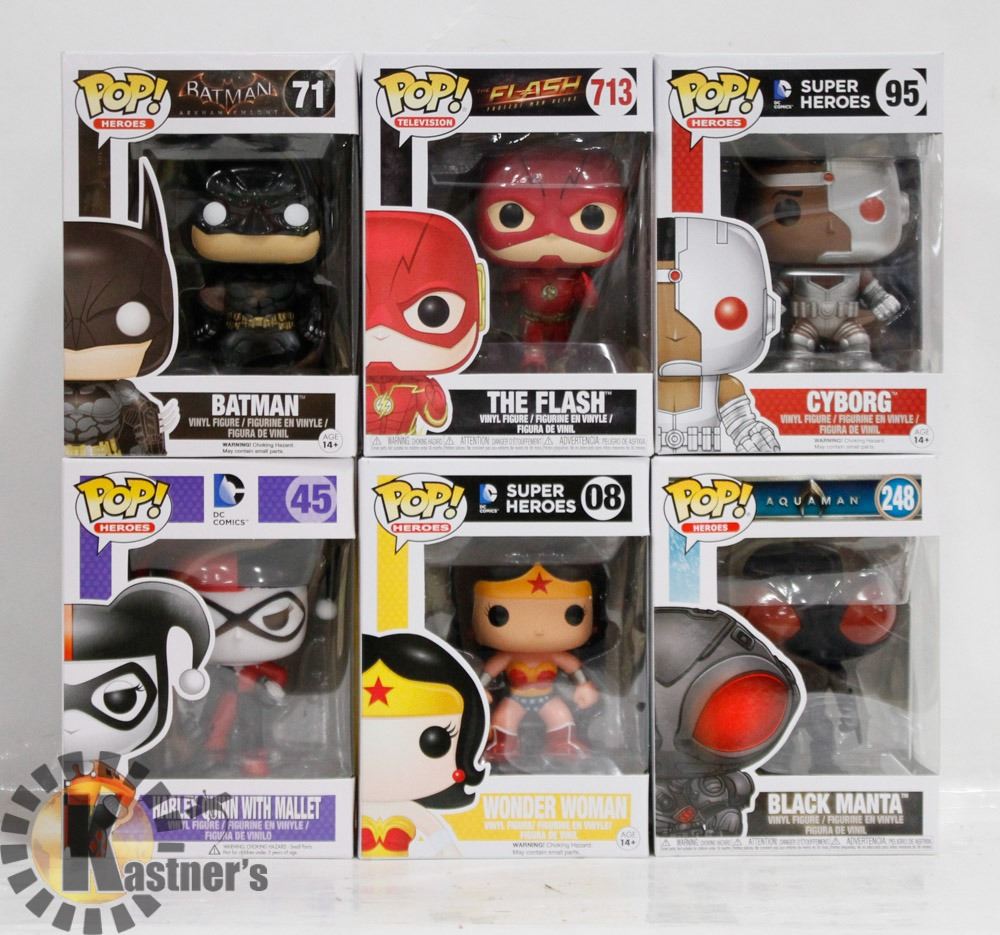 LOT OF 6 ASSORTED FUNKO POP VINYL FIGURES.