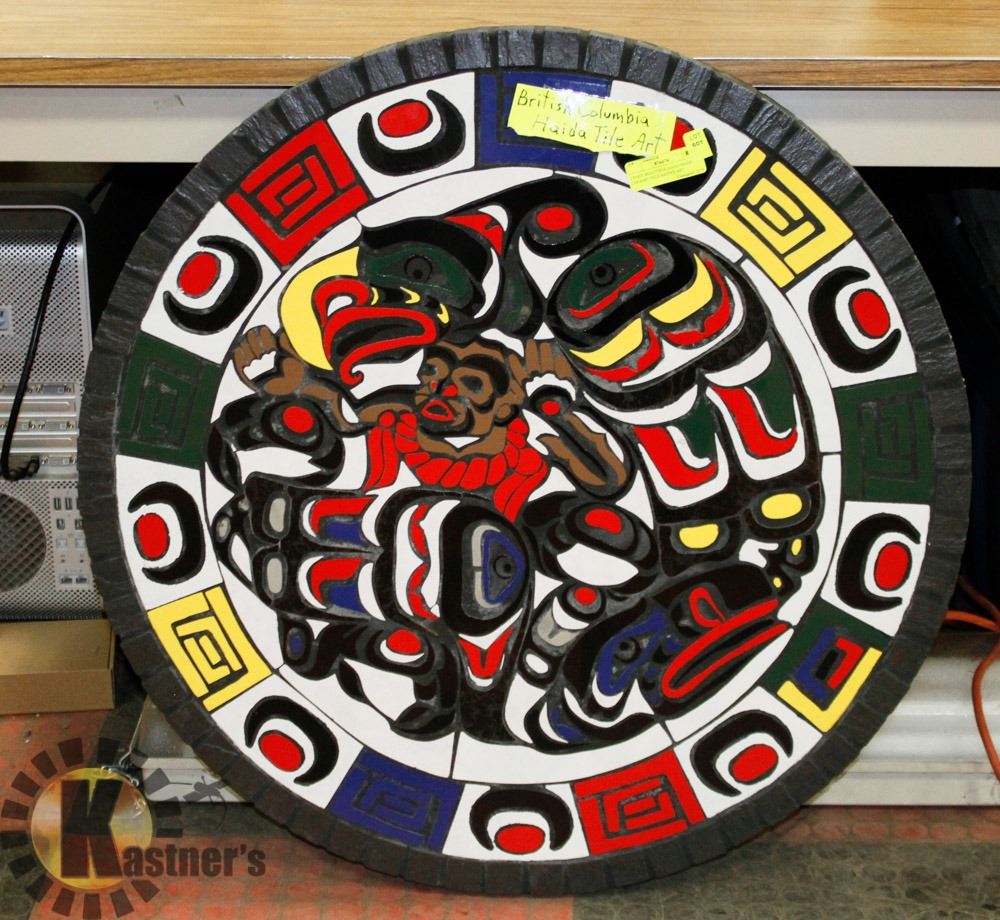 3 FOOT BEAUTIFUL HAND MADE CERAMIC TILE NATIVE ART