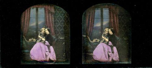 MOTHER CHILD, STEREO DAGUERREOTYPE CLAUDET