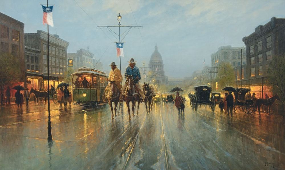 G. Harvey - Street Cars Along the Avenue