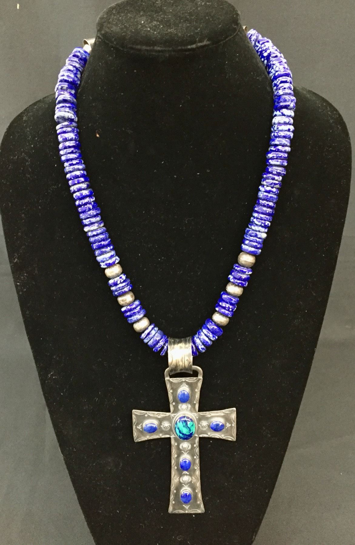 Lapis Cross Necklace