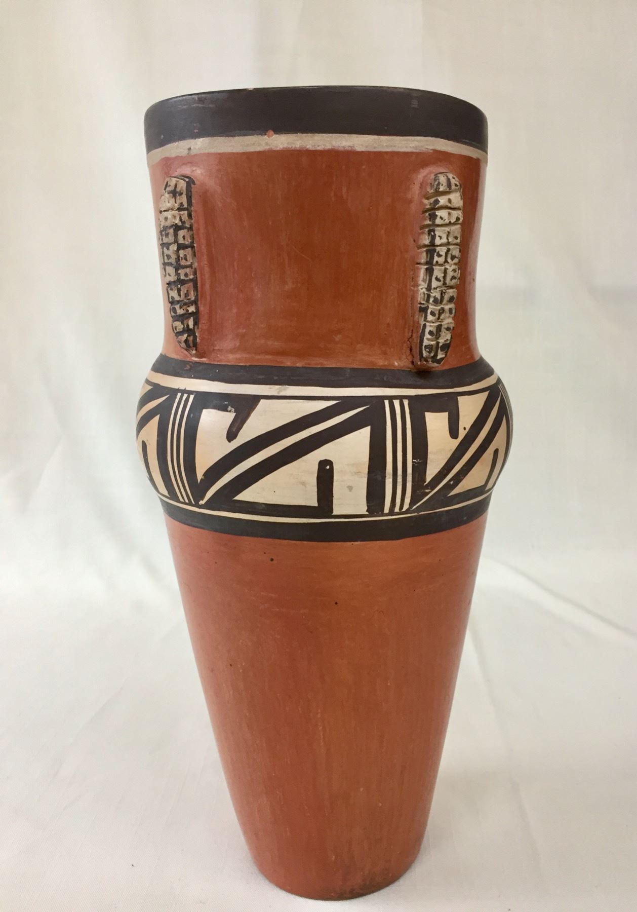 Tall Hopi Vase with Corn Designs