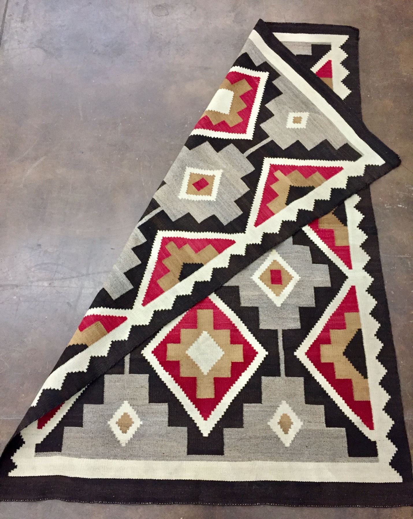 Early 1900s Geometric Pattern Navajo Rug