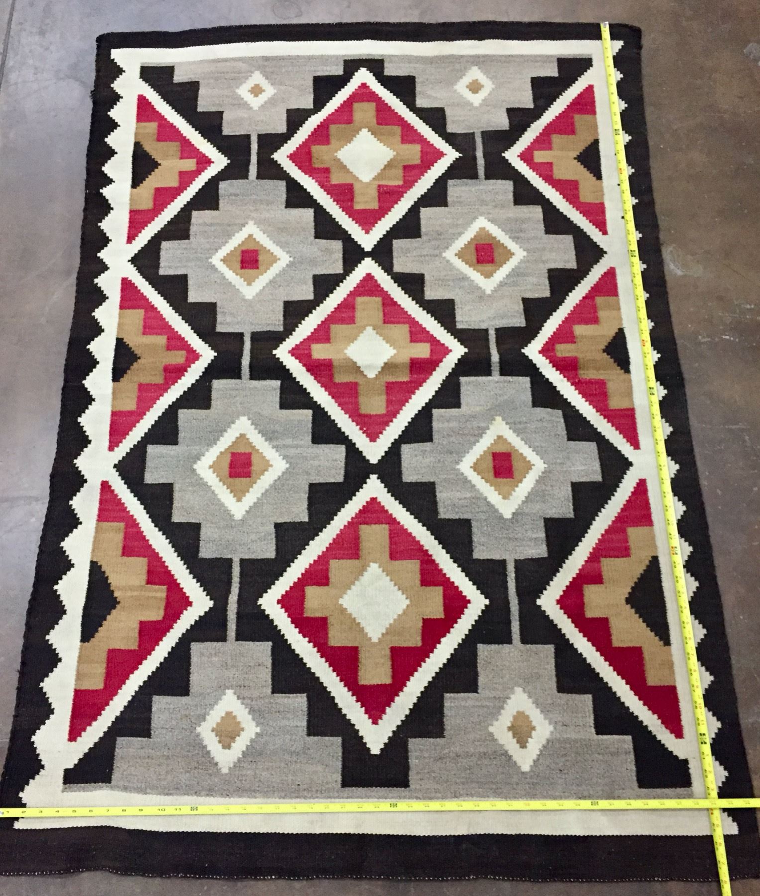 Early 1900s Geometric Pattern Navajo Rug