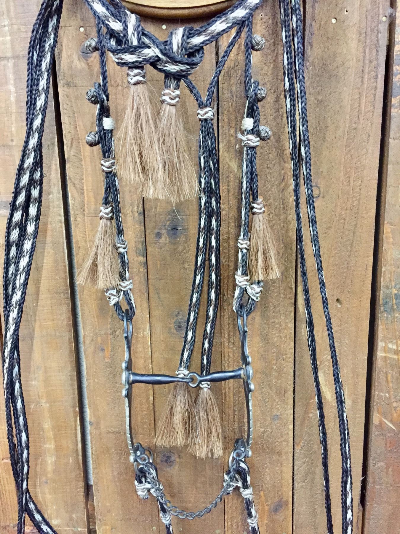 Braided Horsehair Bridle with Bit