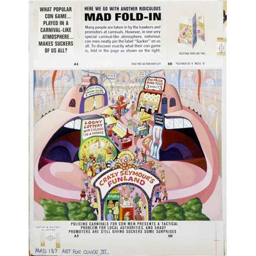 Al Jaffee - Mad #187 Fold-In Back Cover Original Art (E Al Jaffee - Mad ...