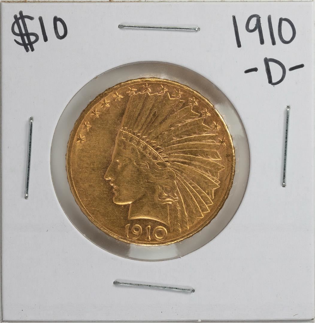 1910 D 10 Indian Head Eagle Gold Coin 1910-d-10-indian-head-eagle-gold-coin