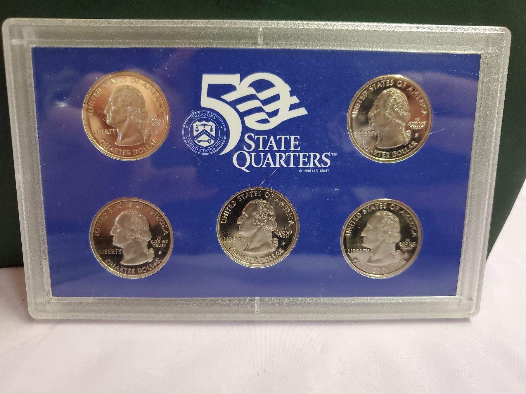 U.S. 1999S State Quarters Proof Set. Delaware, Pennsylvania, New Jersey ...