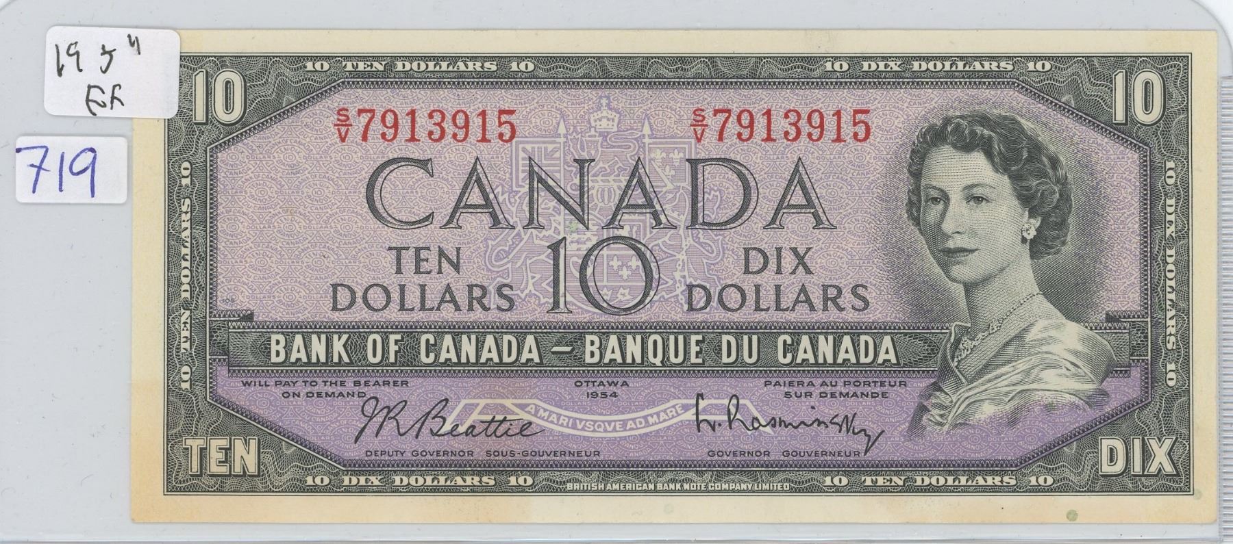 1954 Canadian 10 Bill 1954-canadian-10-bill