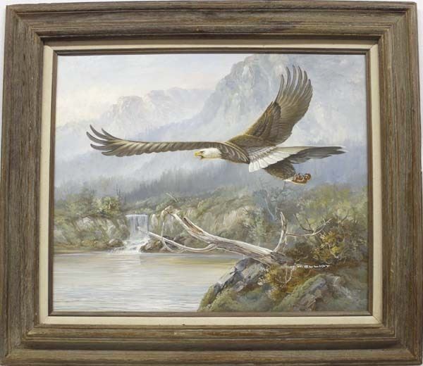 Original Framed M.P. Elliott Eagle Painting