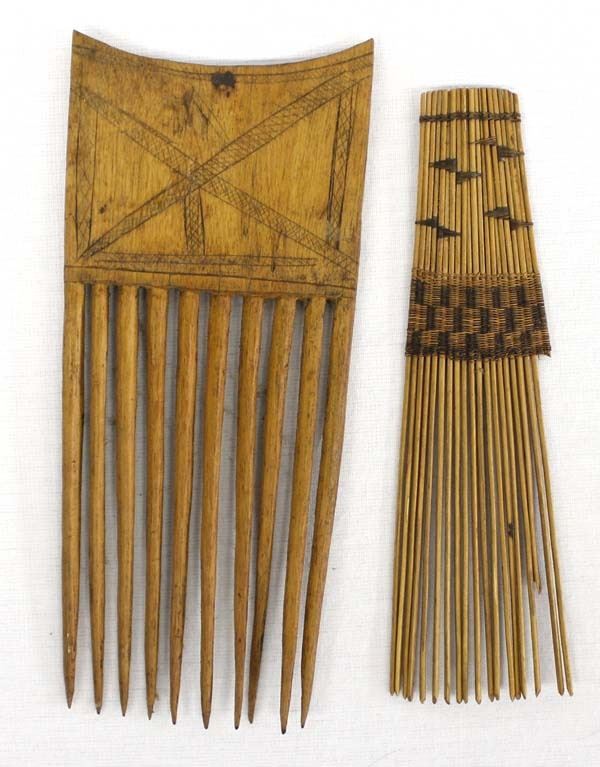 2 Vintage African Tribal Hair Combs