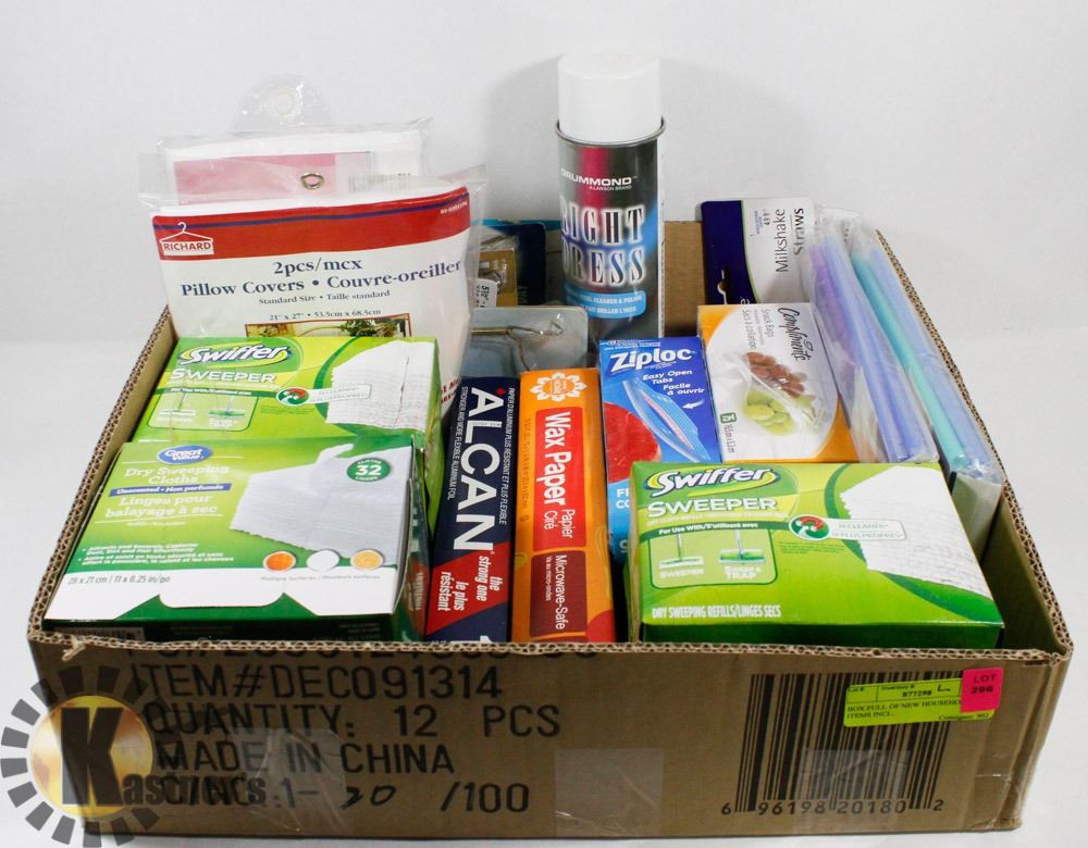 BOX FULL OF NEW HOUSEHOLD ITEMS INCL.