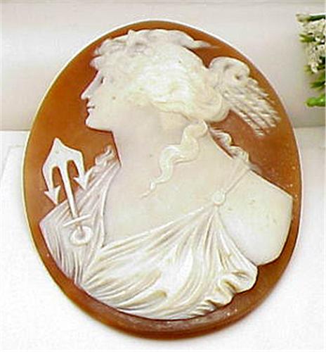 Carved cameo of a Greek sea goddess or