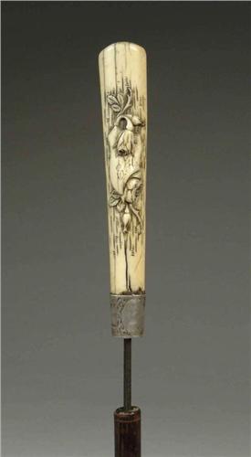 CARVED IVORY HANDLED SWORD CANE