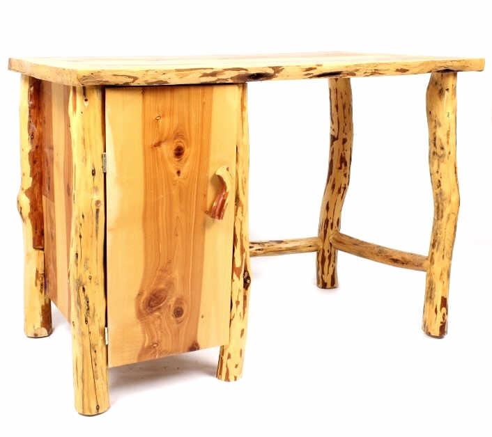 Rustic Hardwood Cedar Log Desk