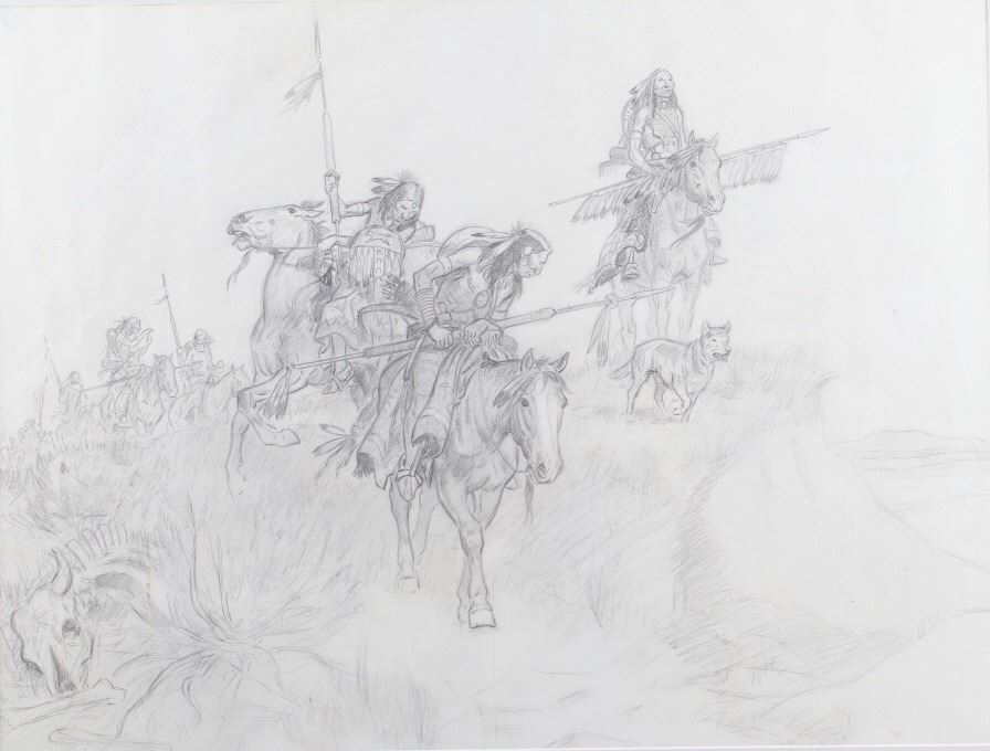 Charles Dye Preliminary Drawing of the Comanche