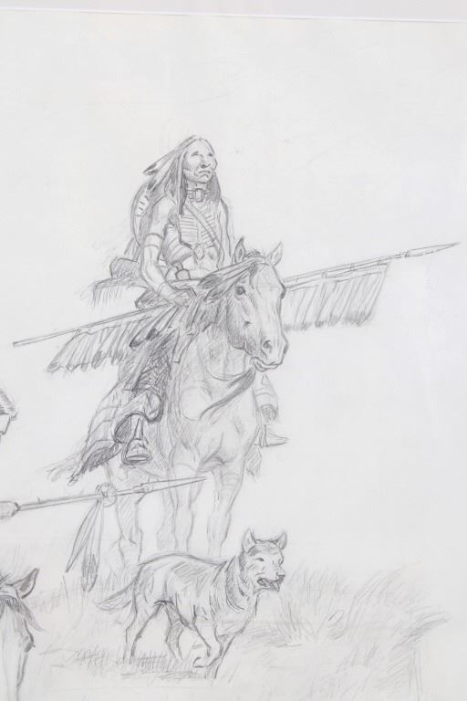 Charles Dye Preliminary Drawing of the Comanche