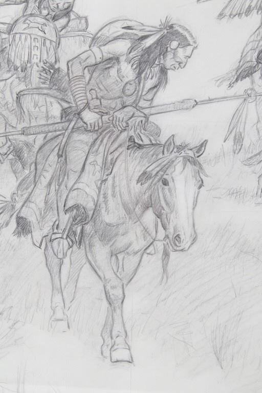 Charles Dye Preliminary Drawing of the Comanche