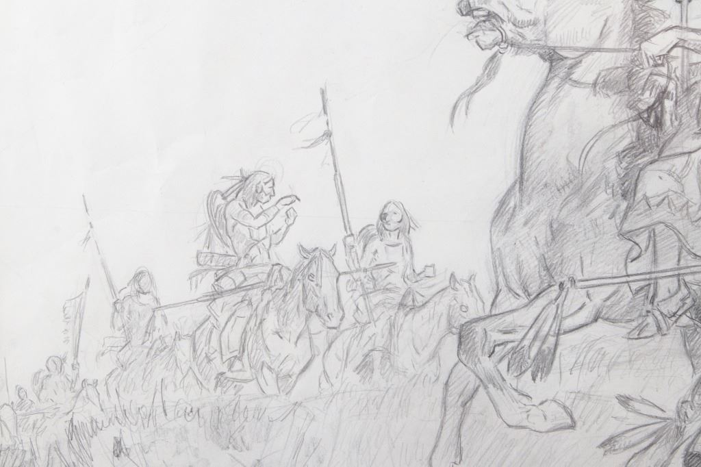 Charles Dye Preliminary Drawing of the Comanche