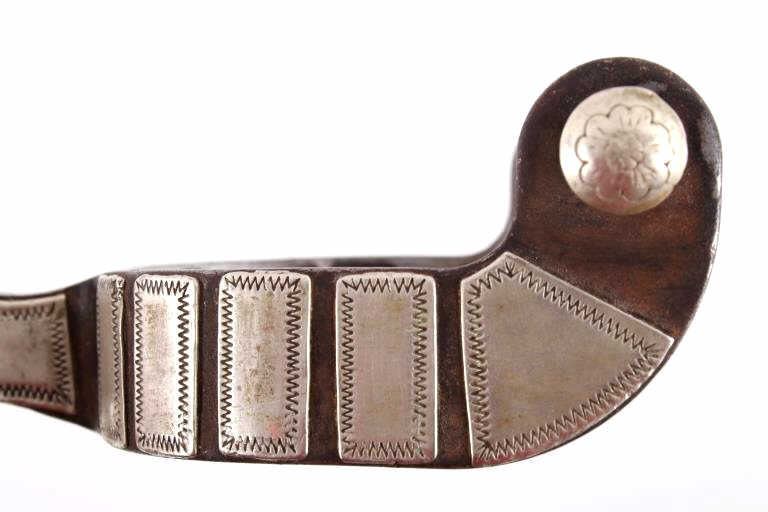 Oscar Crockett Silver Mounted Clover Rowel Spurs