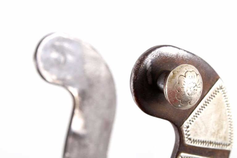 Oscar Crockett Silver Mounted Clover Rowel Spurs