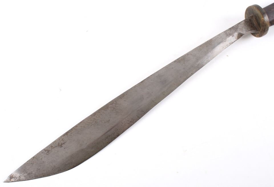 Mid 1900s Polynesian Machete with Hand Carved Grip