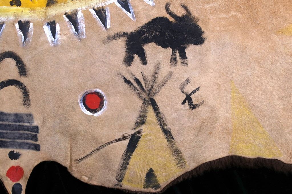 Northern Plains Indian Painted Buffalo Hide