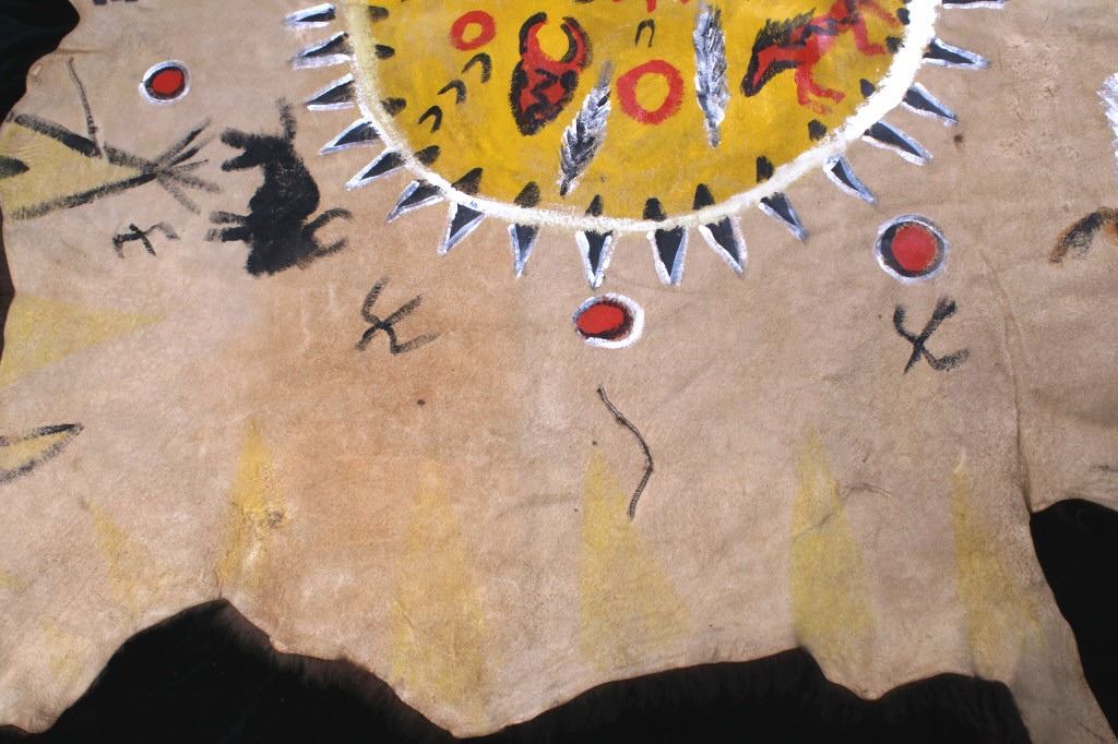Northern Plains Indian Painted Buffalo Hide