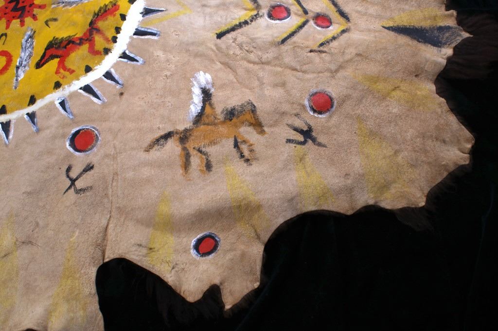 Northern Plains Indian Painted Buffalo Hide