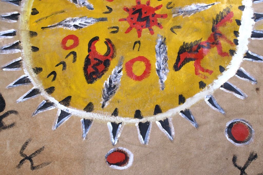 Northern Plains Indian Painted Buffalo Hide