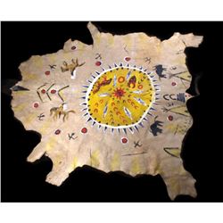 Northern Plains Indian Painted Buffalo Hide