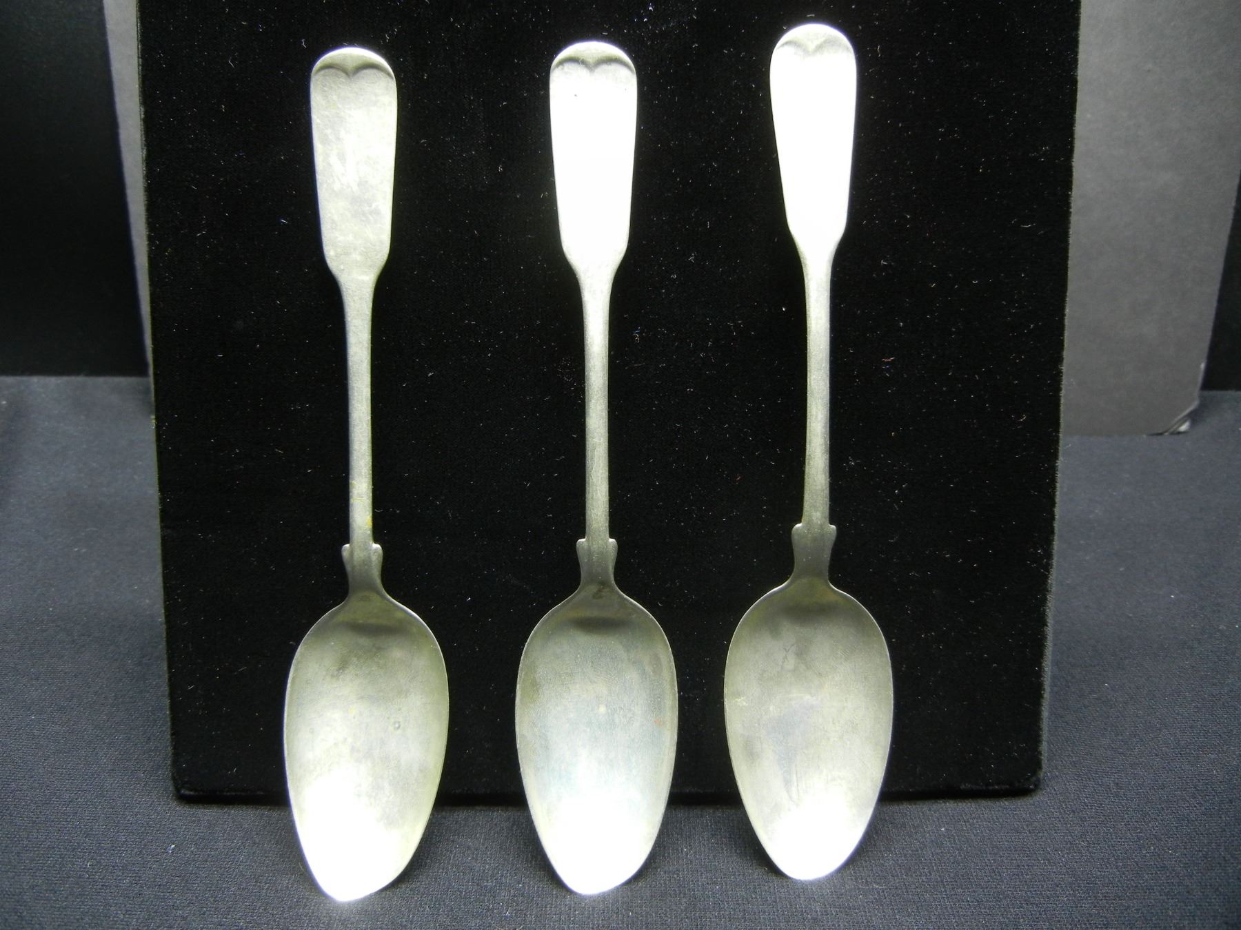 3 Neat nickel silver spoons. 1830-1890 Era