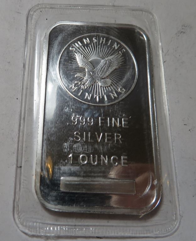 1 oz Sunshine Silver Ba r - .999
