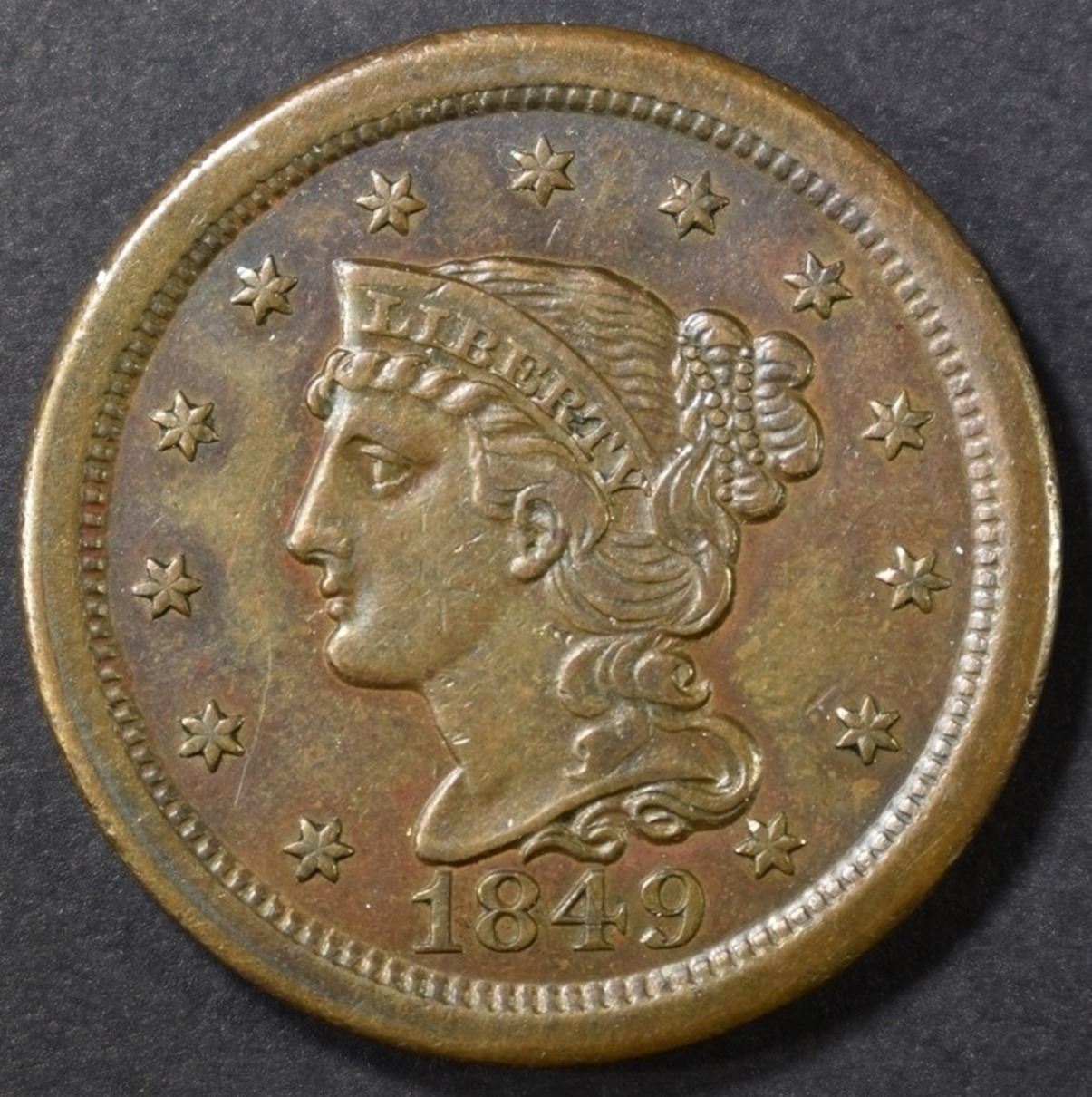 1849 LARGE CENT CH AU
