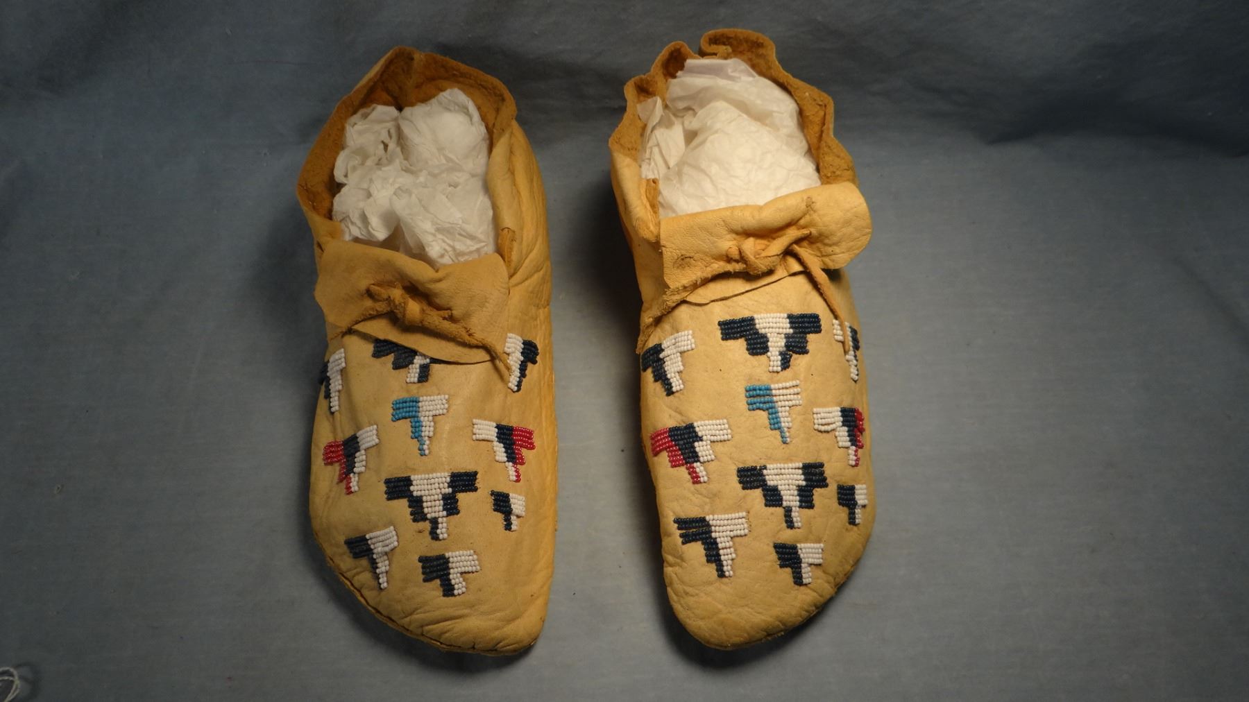 Ute moccasins, beaded front