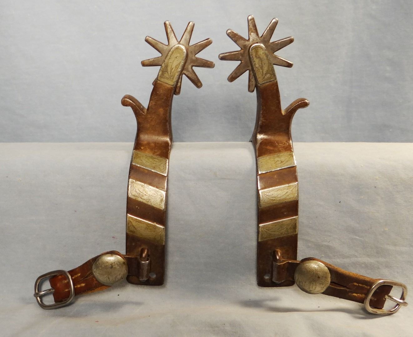 Don Ricardo silver mtd marked spurs, nice; and Buermann Hercules Bronze ...